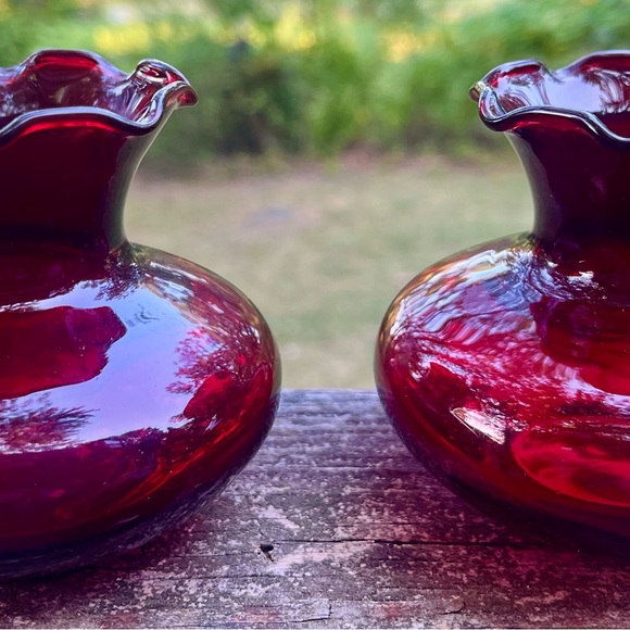 Anchor Hocking | Accents | 2 Vintage Anchor Hocking Royal Ruby Red ...